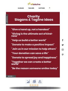 131+ Creative Charity Slogans & Tagline ideas - Markative