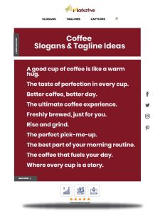 199+ Attractive Coffee Slogans ideas to attract Coffee Lovers - Markative