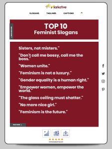125+ Powerful Feminist Slogans for Women Right - Markative
