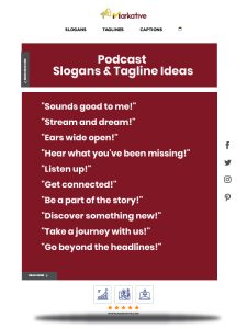 135+ Perfect Podcast Slogans that grab listeners - Markative