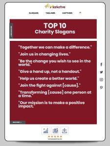 131+ Creative Charity Slogans & Tagline ideas - Markative