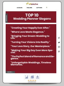 127+ Best Wedding Planner Slogans to get more clients - Markative
