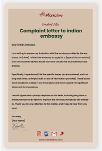 Best Complaint Letter to Indian Embassy [5+ Examples] - Markative