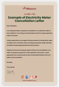 Best Electricity Meter Cancellation Letter [5 Free Examples] - Markative