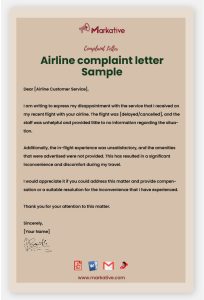 How To Write Best Airline Complaint Letter [5+ Templates] - Markative