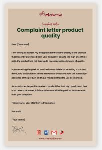 Great Complaint Letter Product Quality [5+ Templates] - Markative