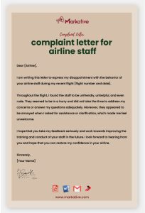 Best Complaint Letter for Airline Staff [5+ Templates] - Markative