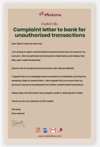 How To Write Attractive Complaint Letter to Bank for Unauthorised ...
