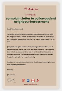How To Write Best Complaint Letter to Police Against Neighbour ...