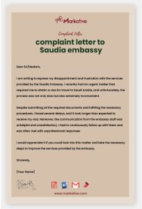 Best Complaint Letter to Saudia Embassy [5+ Templates] - Markative
