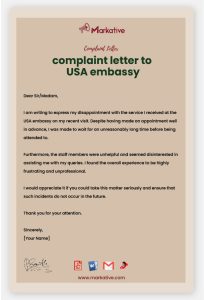 Perfect Complaint Letter to USA Embassy [5 Free Samples] - Markative