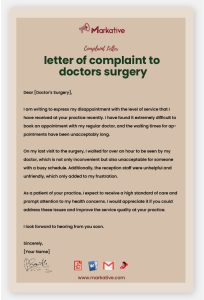 Effective Letter of Complaint to Doctors Surgery [5+ Templates] - Markative