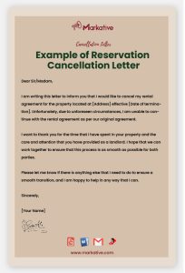 Best Reservation Cancellation Letter [5 Free Samples] - Markative