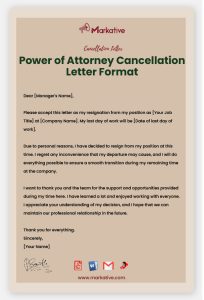 Power of Attorney Cancellation Letter [7 Free Samples] - Markative