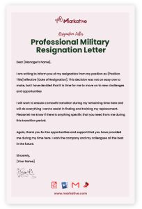How To Write Best Military Resignation Letter [5 Free Samples] - Markative