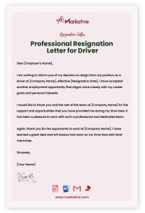 How To Write Resignation Letter for Driver [5 Free Samples] - Markative