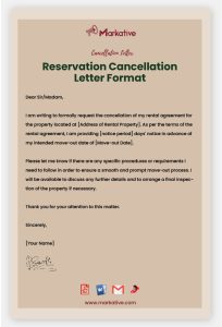 Best Reservation Cancellation Letter [5 Free Samples] - Markative