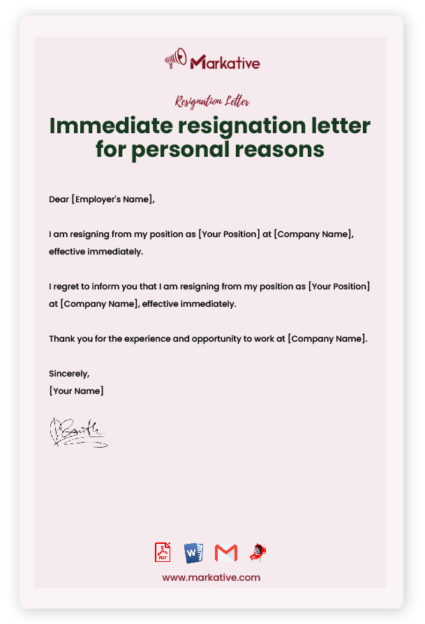 How To Write Best Resignation Letter Effective Immediately 7