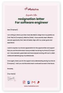 Write a best Resignation Letter For Software Engineer [5+ Free Samples ...