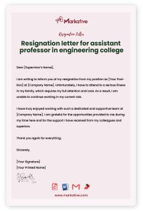 Write Best Resignation Letter for Assistant Professor [5+ Templates ...