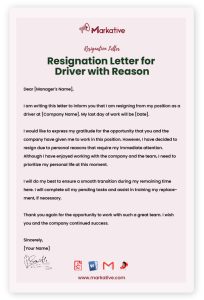 How To Write Resignation Letter for Driver [5 Free Samples] - Markative