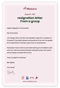 Write a Great Resignation letter from a group [5+ Templates] - Markative