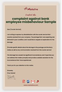 How To Write Great Complaint Against Bank Employee Misbehaviour [7 ...