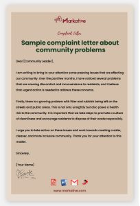 Best Complaint Letter About Community Problems [5+ Templates] - Markative