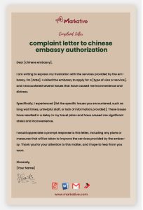 Best Complaint Letter to China Embassy [5+ Templates] - Markative