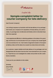 Best Complaint Letter to Courier Company for Late Delivery [5 ...
