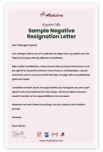 How To Write Appealing Negative Resignation Letter [5 Free Samples ...