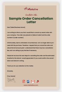 Best Order Cancellation Letter [5+ Templates] - Markative