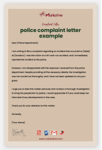 How To Write Best Police Complaint Letter [5+ Templates] - Markative