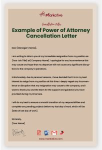 Power of Attorney Cancellation Letter [7 Free Samples] - Markative