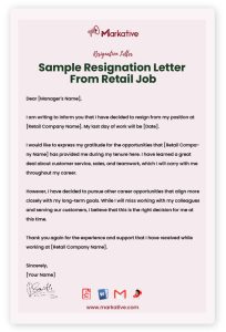 How To Write Creative Resignation Letter From Retail Job [5+ Templates ...