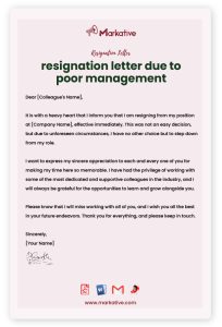 How To Write a Resignation Letter Due to Poor Management [5+ Templates ...