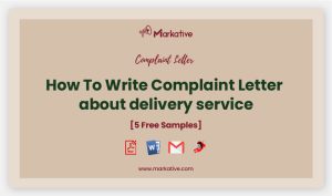 How To Write Perfect Complaint Letter About Delivery Service [5 Free ...