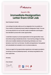 How To Write Best Resignation Letter from Chef Job [5+ Templates ...