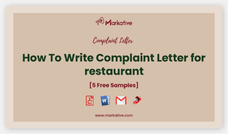 How To Write Letter of Complaint Restaurant [5 Free Samples] - Markative