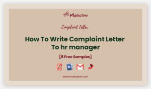 How To Write Letter to HR Manager for Complaint [5 Free Samples ...