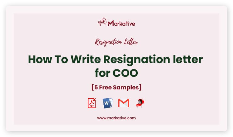 Write a Resignation Letter for COO [5+ Free Examples] - Markative