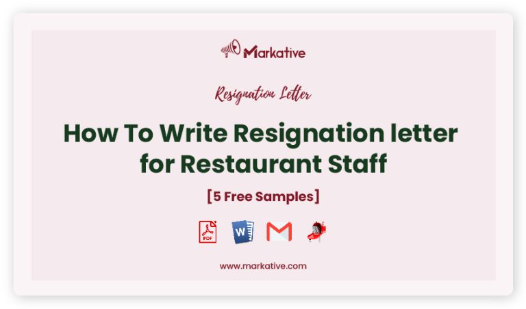 How To Write Appealing Resignation Letter for Restaurant Staff [5 Free ...