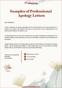Professional Apology Letter: 7 Ready Samples - Markative