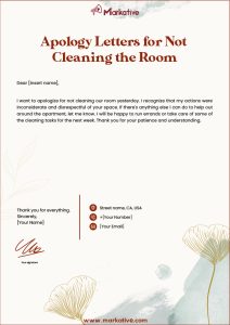 Best Apology Letter for Not Cleaning the Room: [5 Samples]
