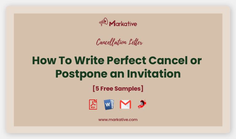 Perfect Cancel or Postpone an Invitation [5 Free Samples] - Markative