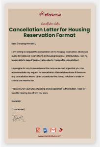 Best Cancellation Letter for Housing Reservation [5+ Templates] - Markative