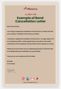 Perfect Bond Cancellation Letter [5 Free Samples] - Markative