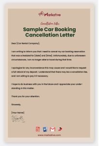 Creative Car Booking Cancellation Letter [5+ Examples] - Markative