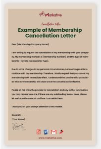 Best Membership Cancellation Letter [5 Free Samples] - Markative