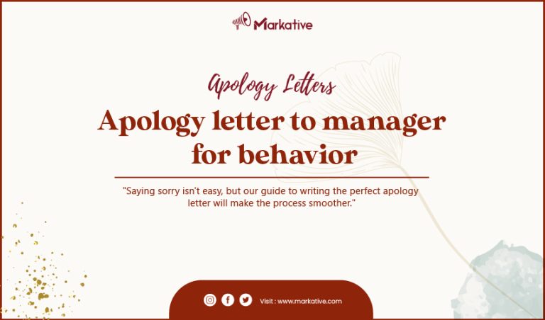 Best Apology Letter to Manager for Behavior: 5 Ready Samples - Markative